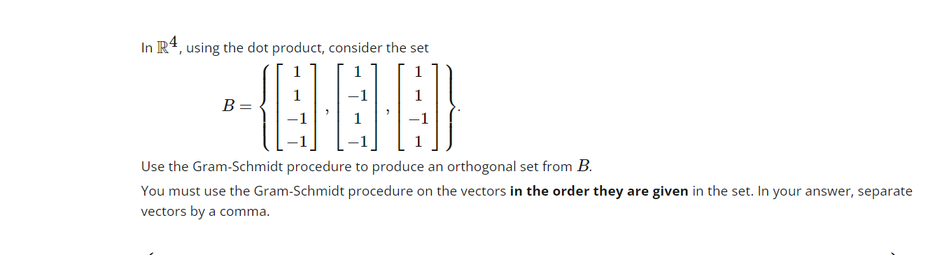 Solved In R4, using the dot product, consider the set | Chegg.com