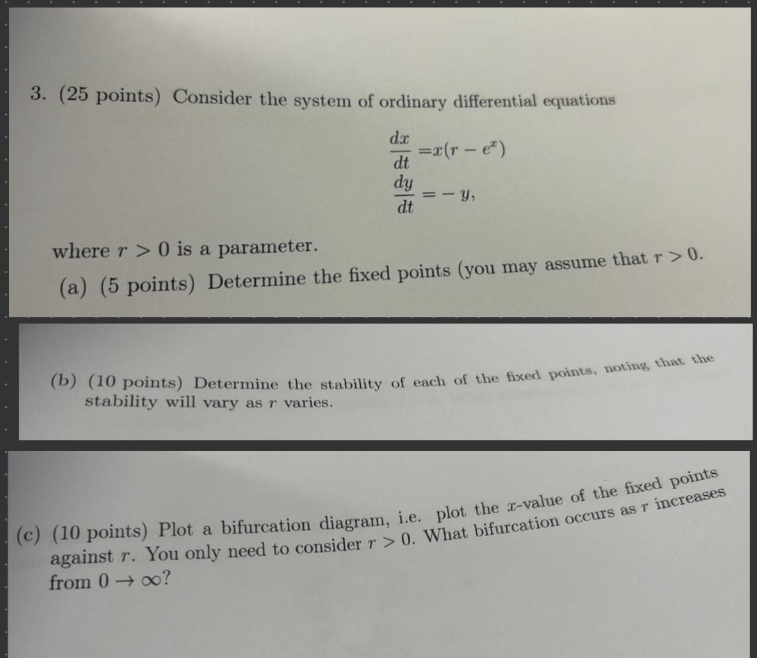 3. (25 points) Consider the system of ordinary | Chegg.com