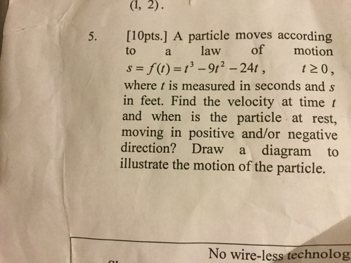 Solved A particle moves according to a law of motion s = | Chegg.com