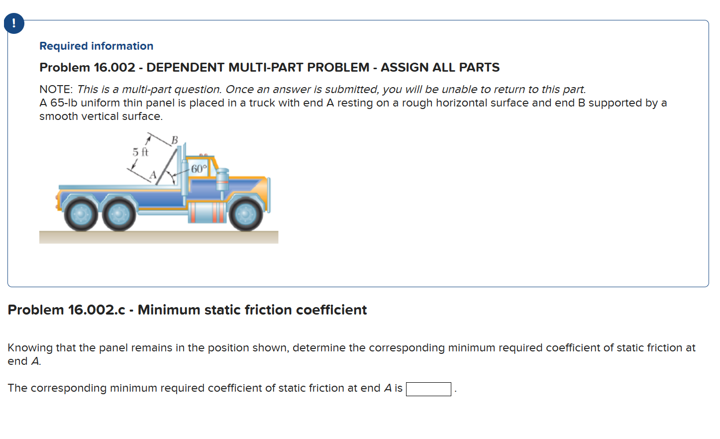 Solved !Required informationProblem 16.002 - ﻿DEPENDENT | Chegg.com