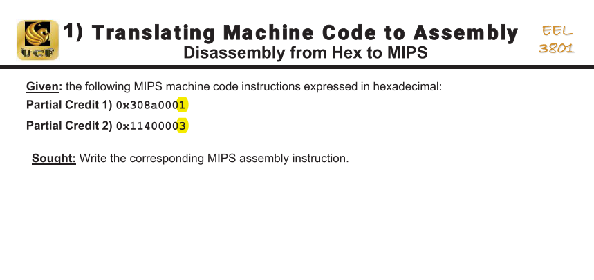 1) Translating Machine Code to Assembly Disassembly | Chegg.com