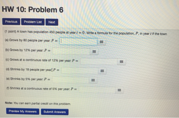 Solved HW 10: Problem 6 Previous Problem List Next (1 point) | Chegg.com