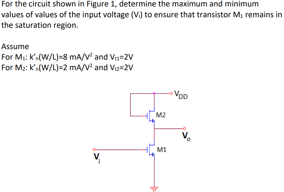 Solved For the circuit shown in Figure 1, determine the | Chegg.com