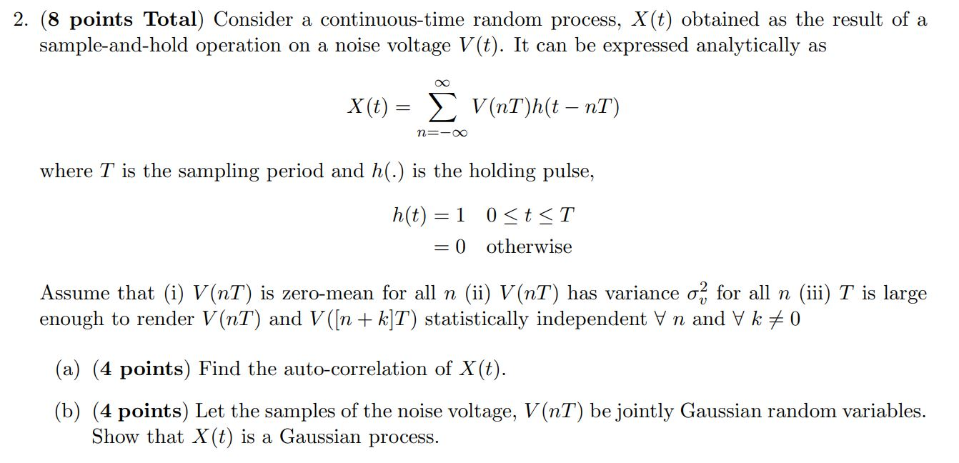 2. (8 points Total) Consider a continuous-time random | Chegg.com