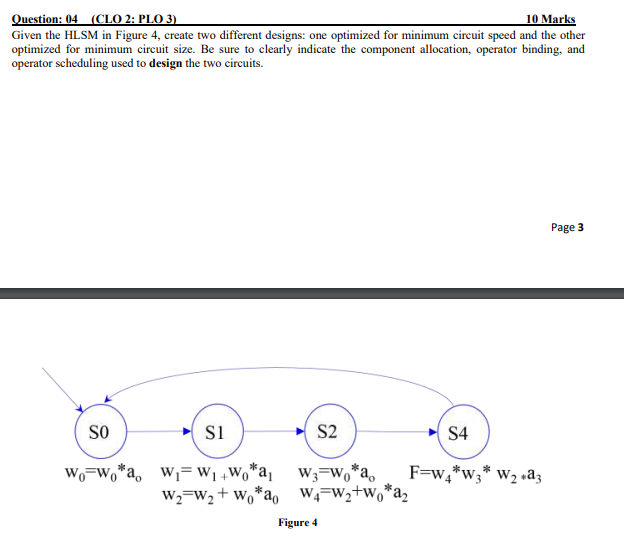 Question 04 Clo 2 Plo 3 10 Marks Given The Hlsm