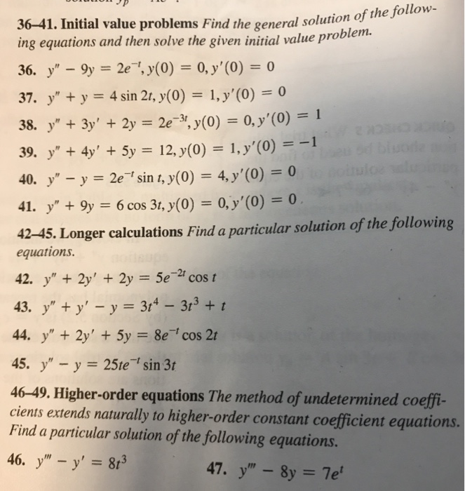 Solved Initial value problems Find the general solution of | Chegg.com