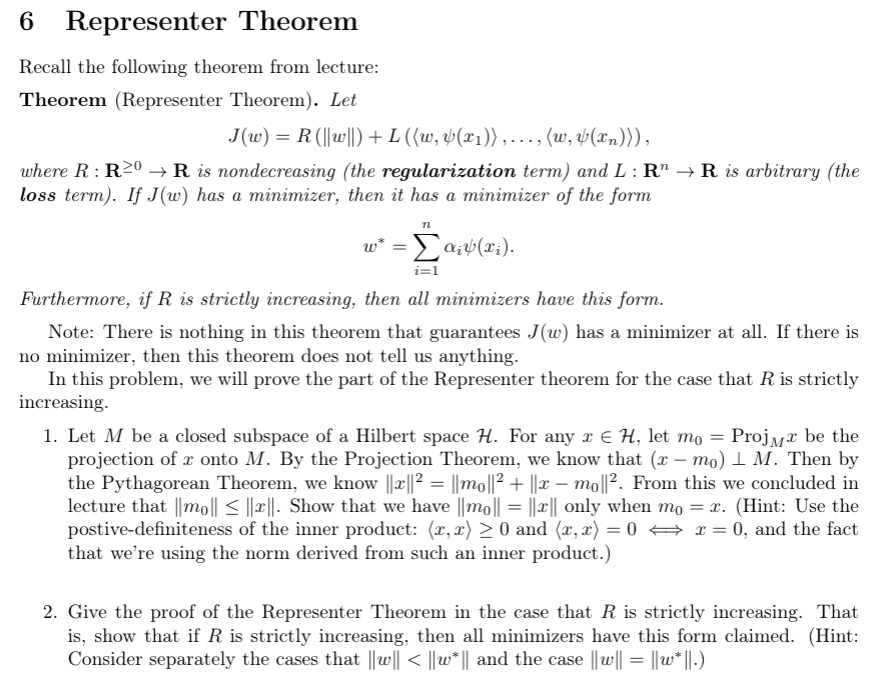 Solved epresenter Theorem Recall the following theorem from | Chegg.com