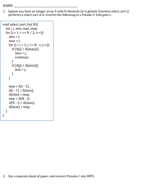 Solved I only need the MIPS code, please keep it simple as i | Chegg.com Solved I only need the MIPS code, please keep it simple as i | Chegg.com
