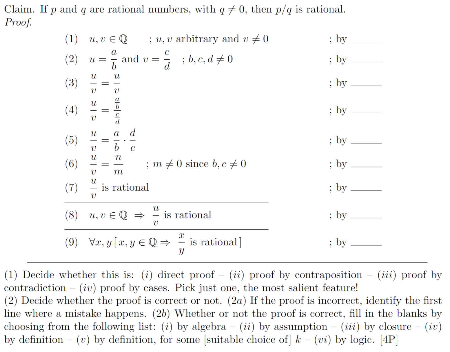 Solved Carefully go through the steps of the proof below. | Chegg.com