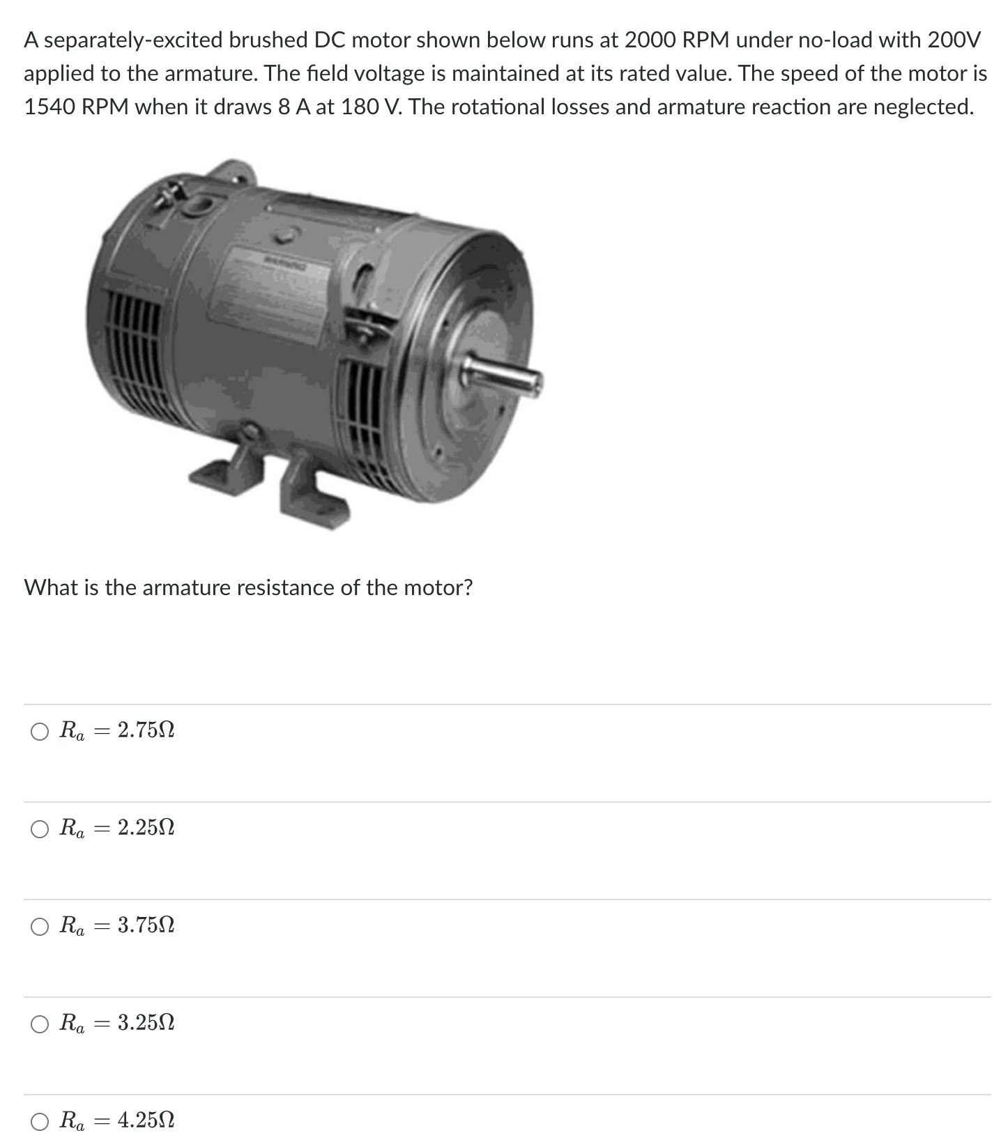 Solved A separately-excited brushed DC motor shown below | Chegg.com