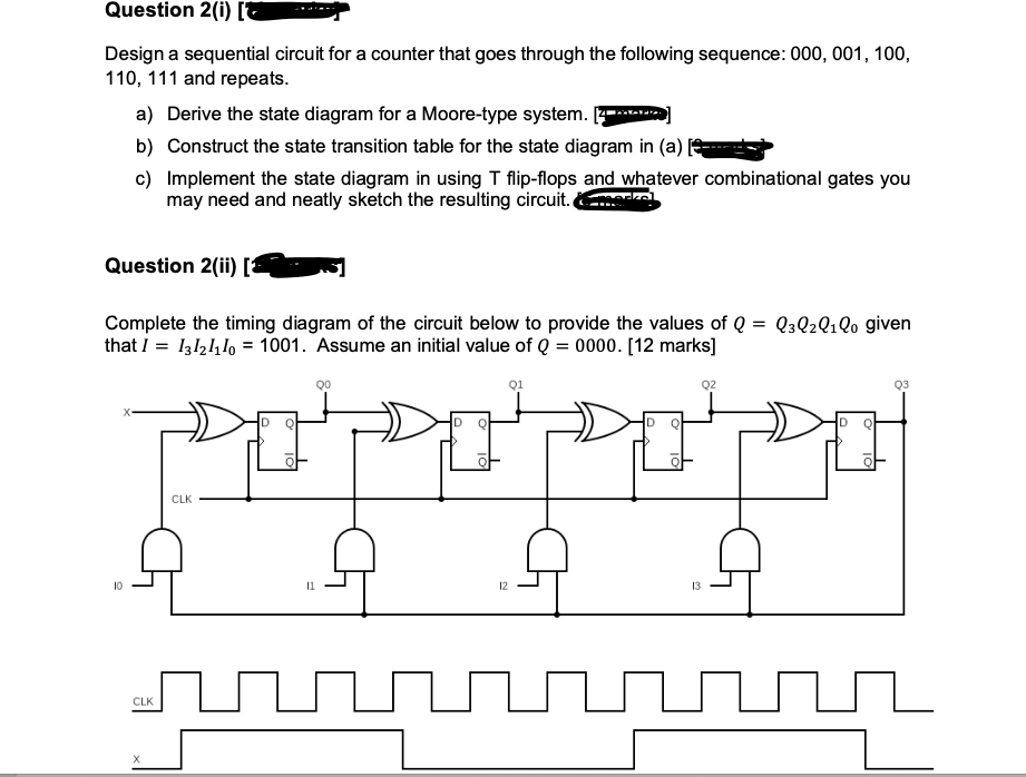 Design a sequential circuit for a counter that goes | Chegg.com