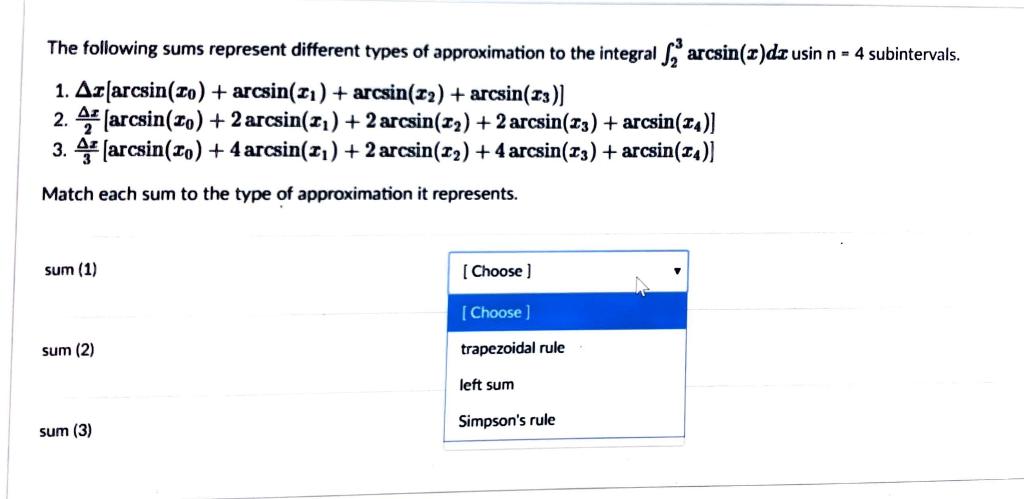 Solved The following sums represent different types of | Chegg.com