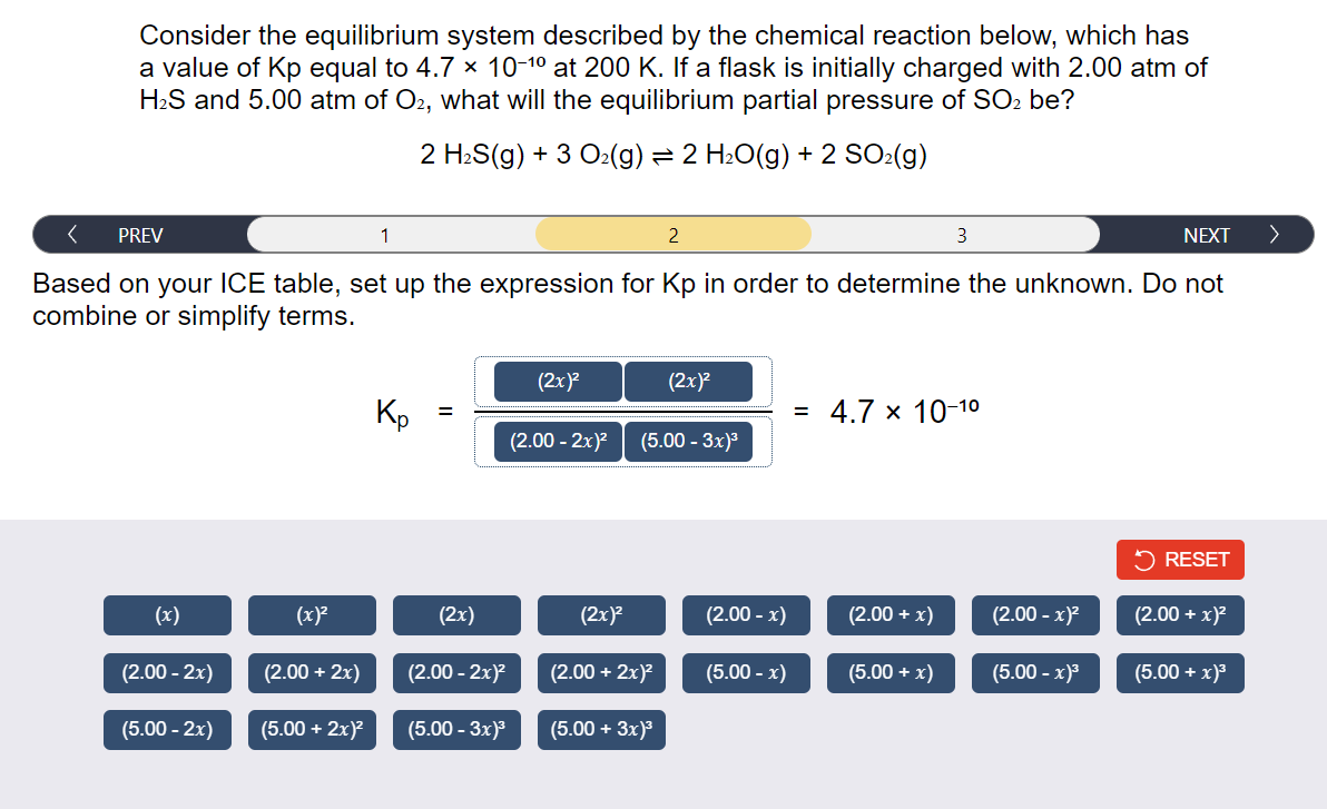 Solved Consider the equilibrium system described by the | Chegg.com