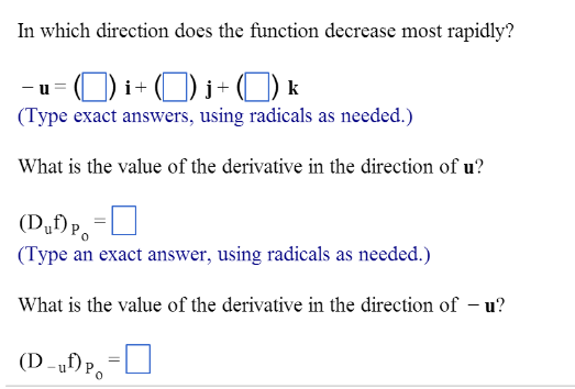 Solved Find the directions in which the function increases | Chegg.com