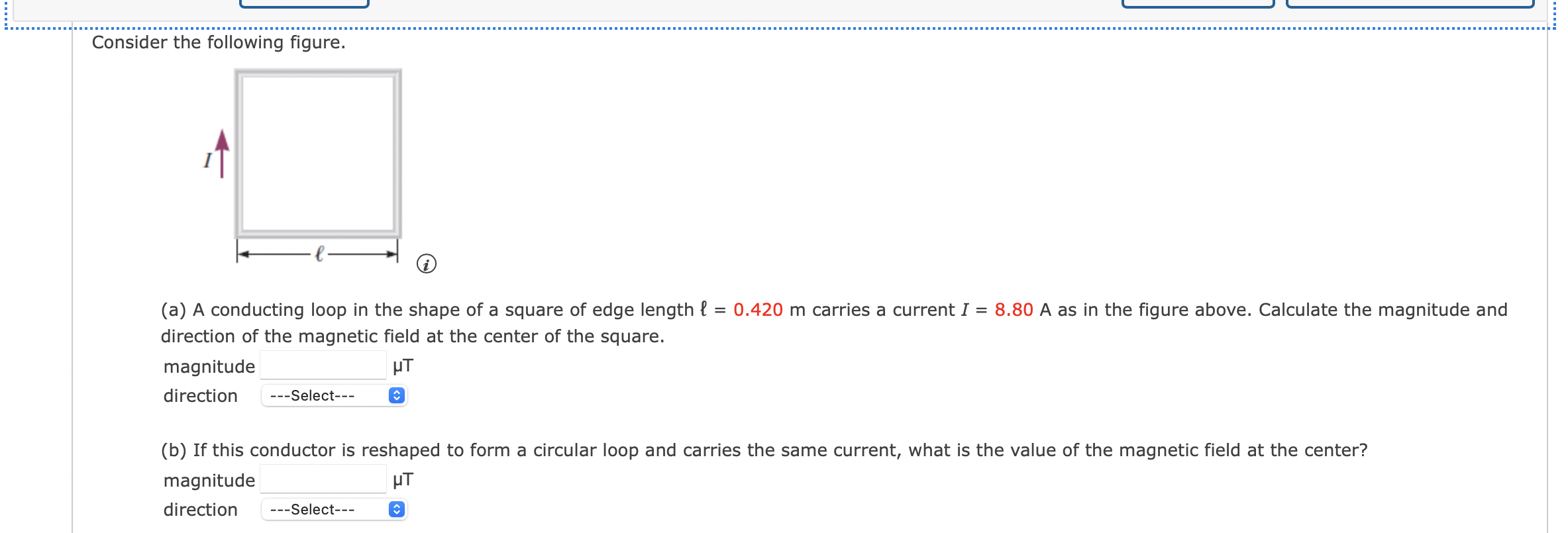 Solved Consider the following figure. (a) A conducting loop | Chegg.com