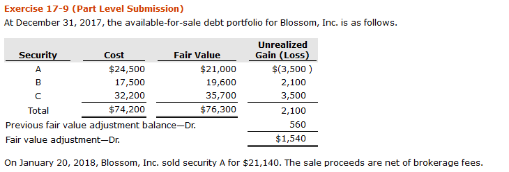 Solved Exercise 17-9 (Part Level Submission) At December 31, | Chegg.com