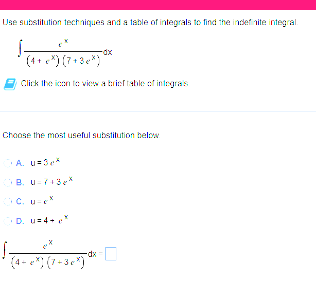 Solved Use substitution techniques and a table of integrals | Chegg.com