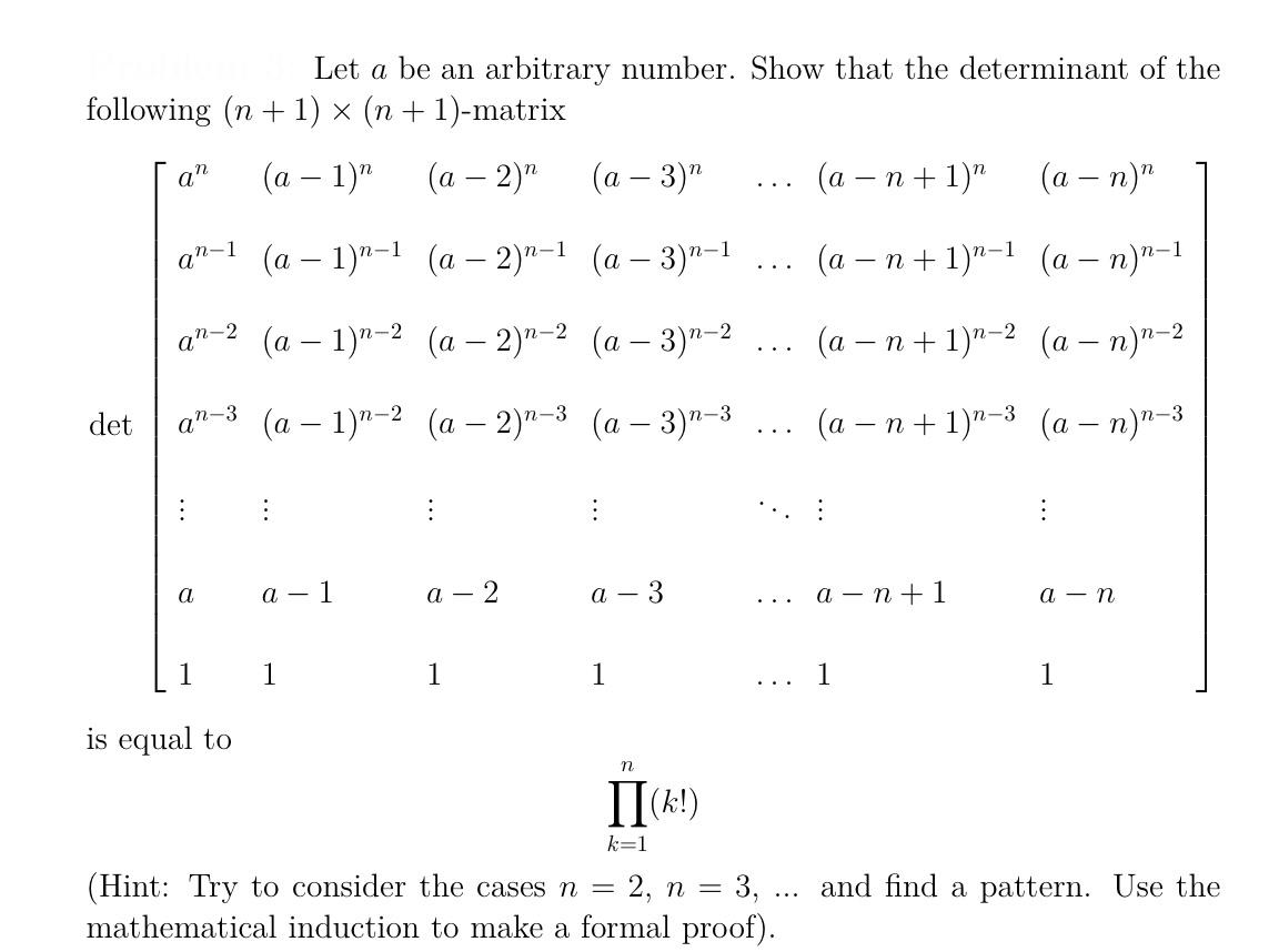 Solved Let a be an arbitrary number. Show that the | Chegg.com