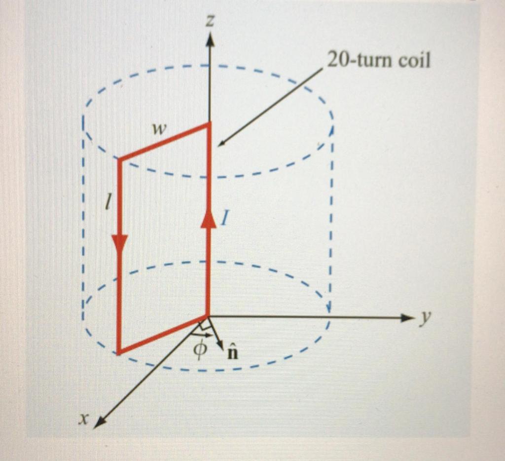 Solved Rectangular coil has 20 turns, side lengths 𝑙 = | Chegg.com