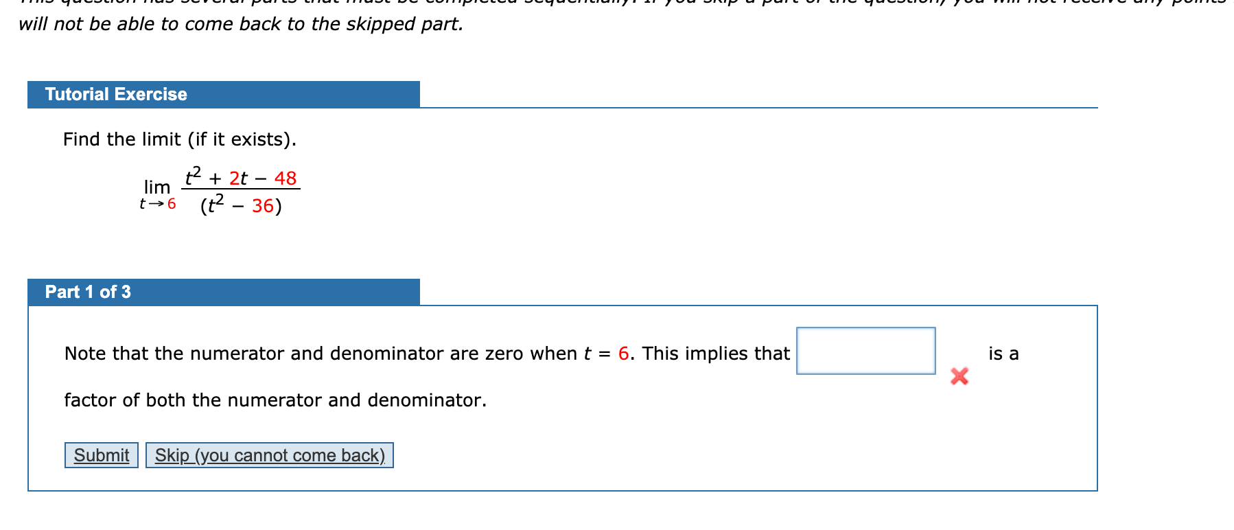 Solved will not be able to come back to the skipped part. | Chegg.com