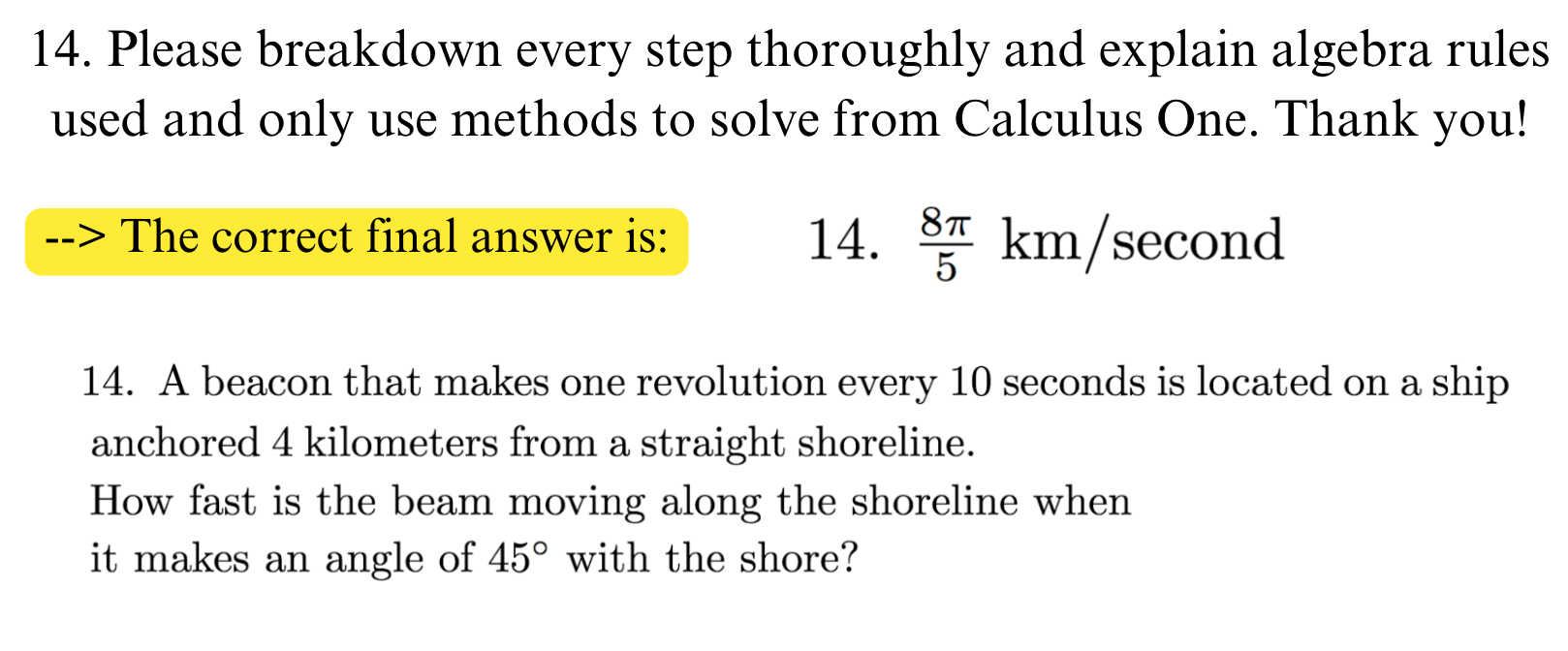 Solved 14. Please breakdown every step thoroughly and | Chegg.com