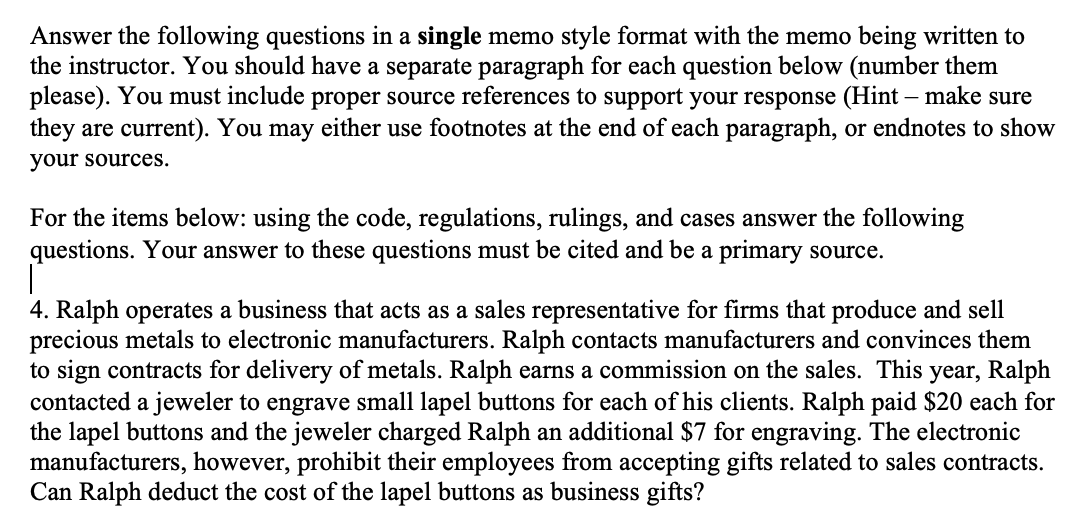 Solved Answer the following questions in a single memo style | Chegg.com