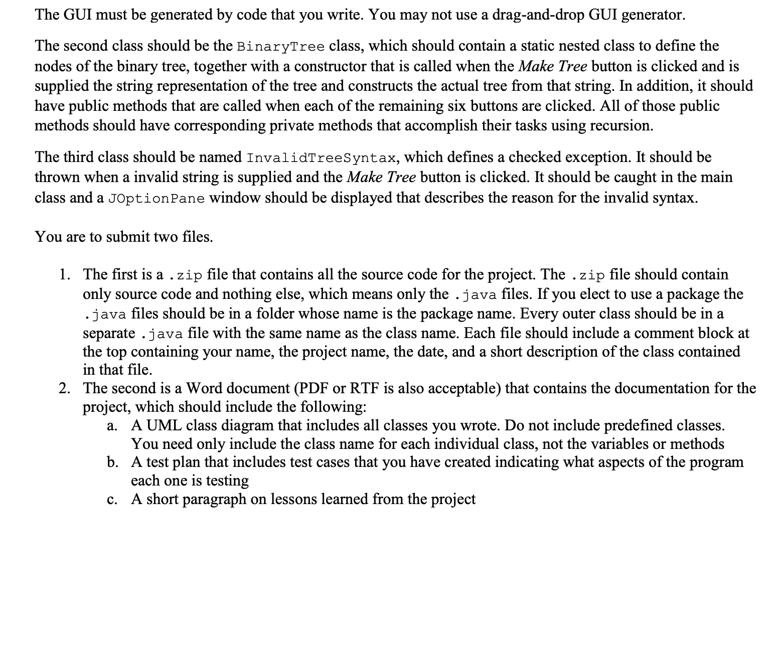 Solved This project should consist of three classes. The | Chegg.com