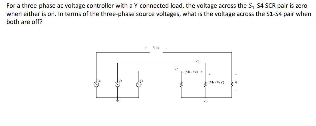 Solved For a three-phase ac voltage controller with a | Chegg.com