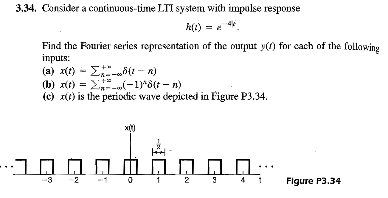 Solved 3.34. ﻿Consider a continuous-time LTI system with | Chegg.com
