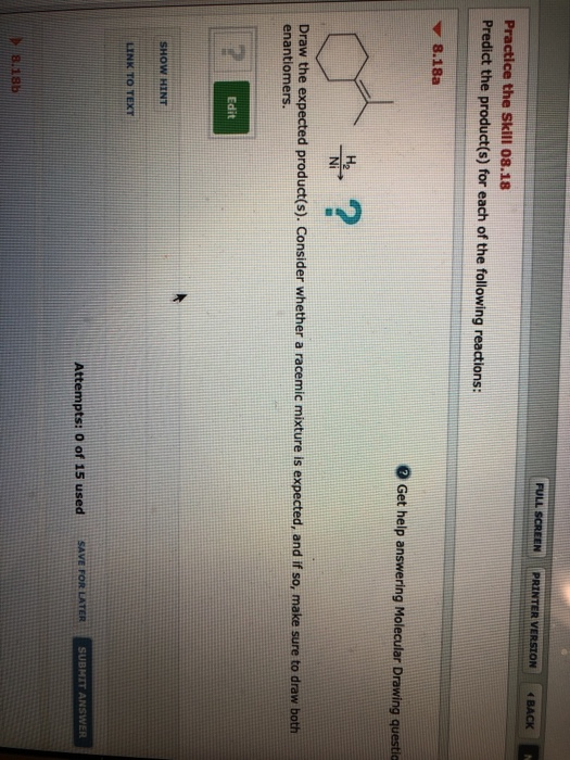 Solved Practice the Skill 08.18 Predict the product(s) for | Chegg.com