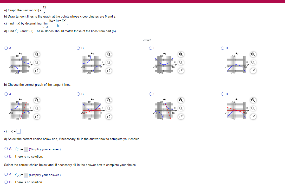 Solved a) Graph the function f(x)=x12. b) Draw tangent lines | Chegg.com
