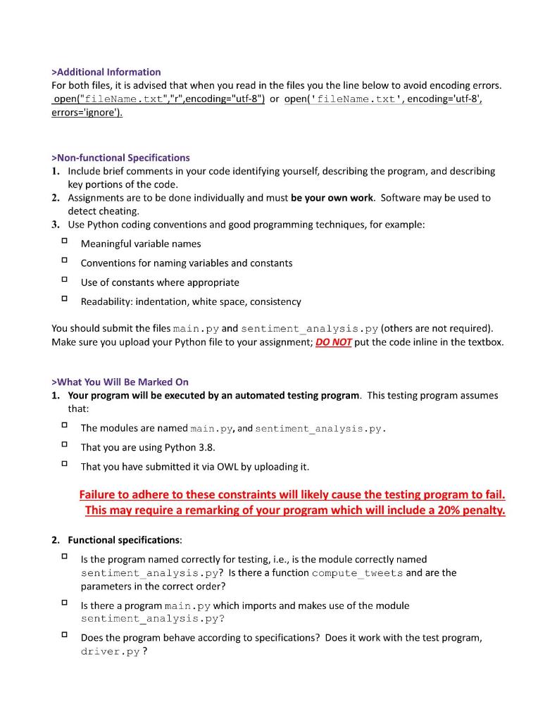 Solved CS1026: Assignment 3 Sentiment Analysis Due: November | Chegg.com