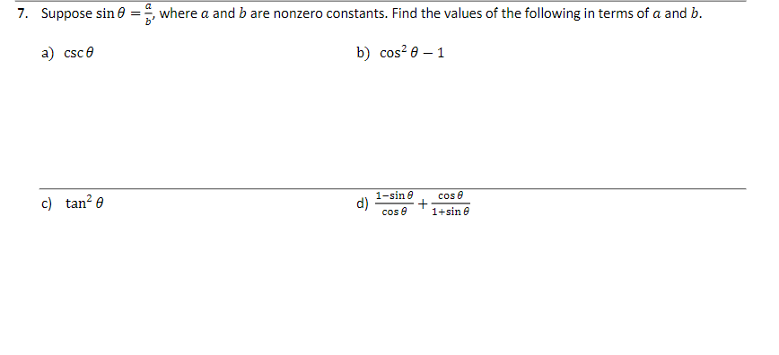 Solved θ=ba, where a and b are nonzero constants. Find the | Chegg.com