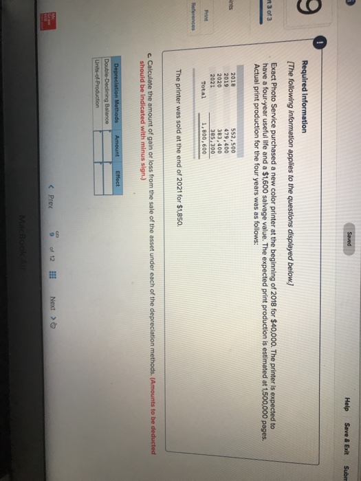 Solved Help Save & Exit Subm Required information The | Chegg.com