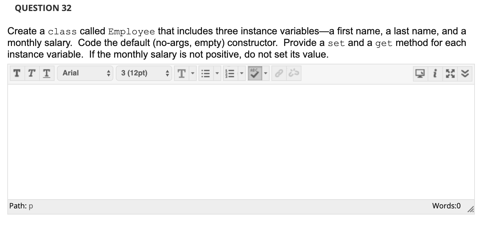 Solved Question 32 Create A Class Called Employee That