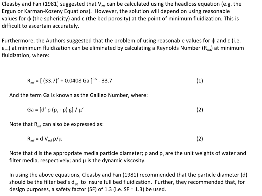 5. Predicting the minimum fluidization velocity in | Chegg.com