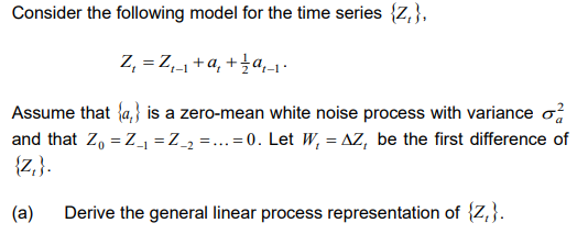Consider the following model for the time series | Chegg.com