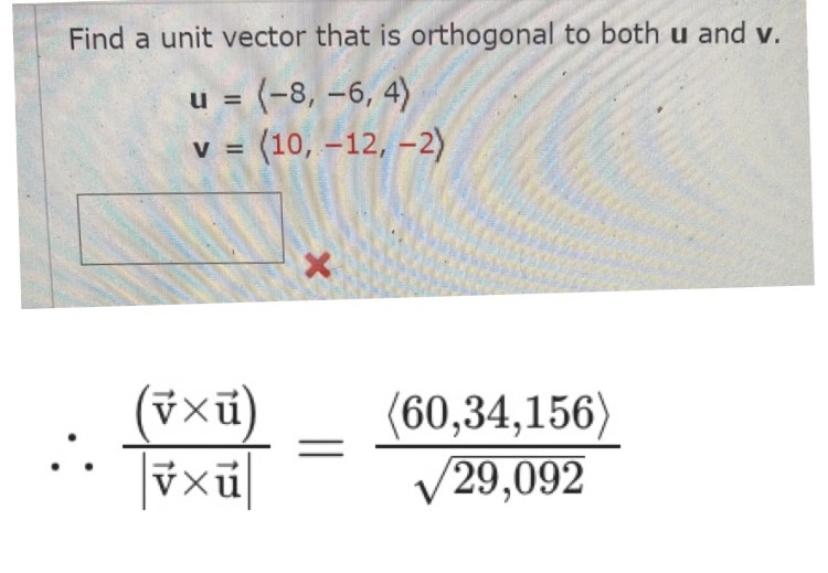 Solved Find a unit vector that is orthogonal to both u and | Chegg.com