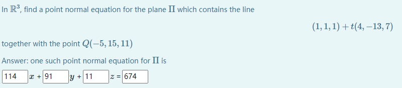 Solved In Rº, find a point normal equation for the plane II | Chegg.com