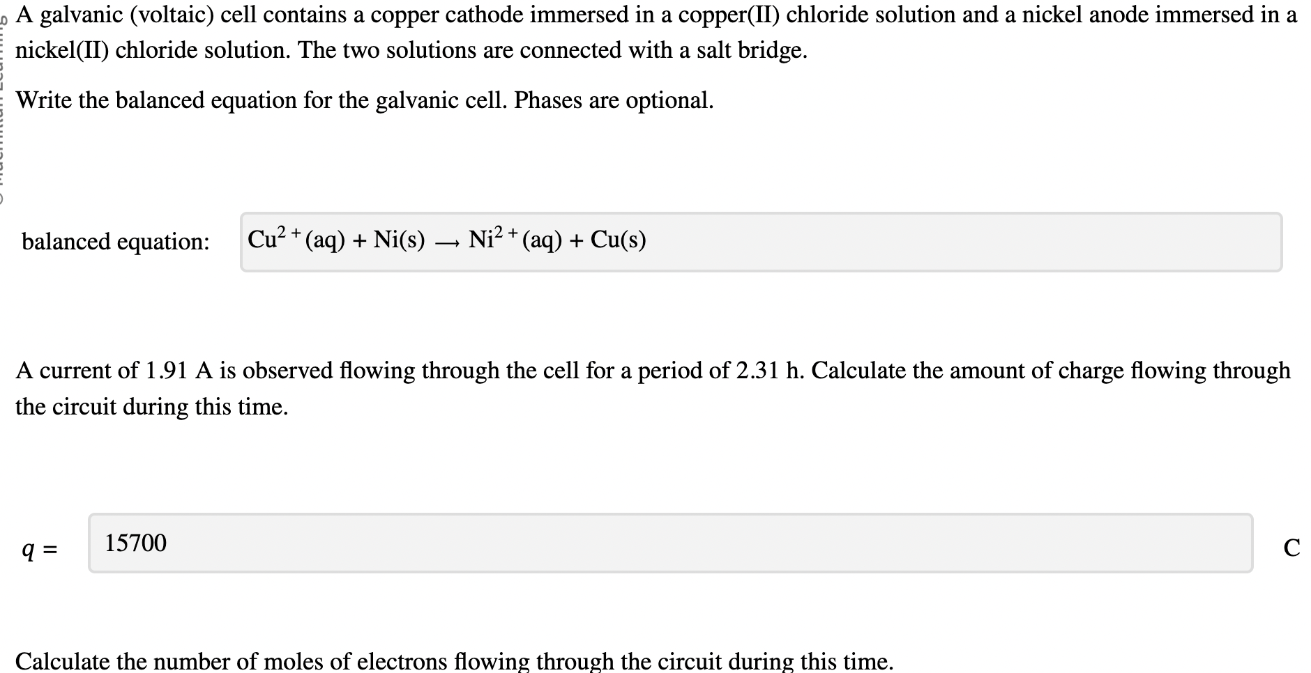 Solved A galvanic (voltaic) cell contains a copper cathode | Chegg.com