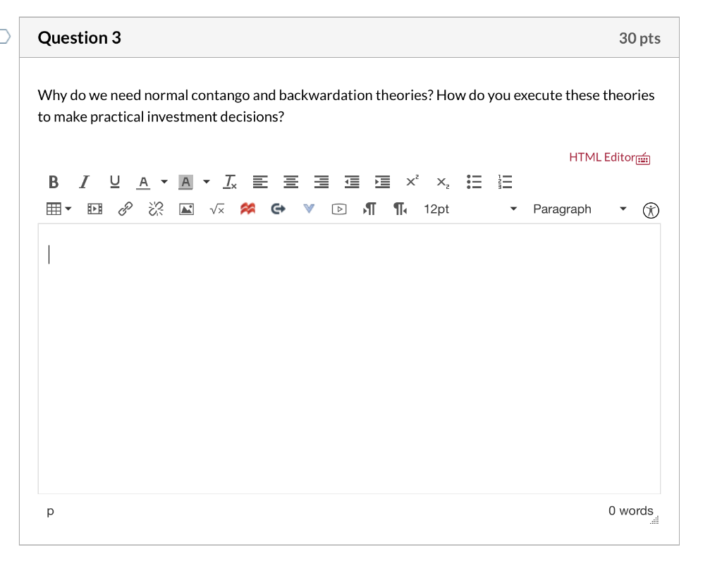 Solved Question 3 30 pts Why do we need normal contango and | Chegg.com