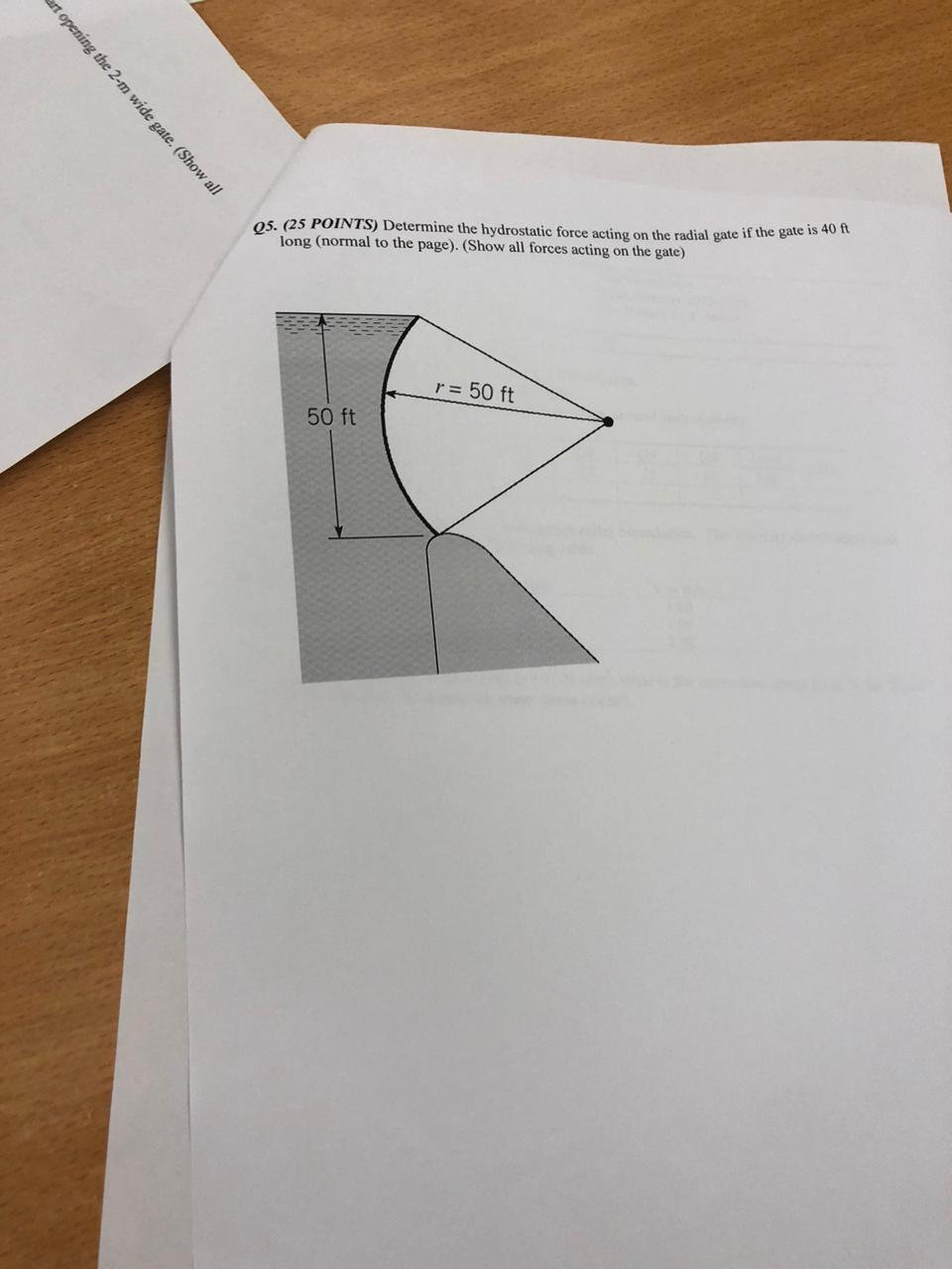 Solved 05. (25 POINTS) Determine the hydrostatic force | Chegg.com