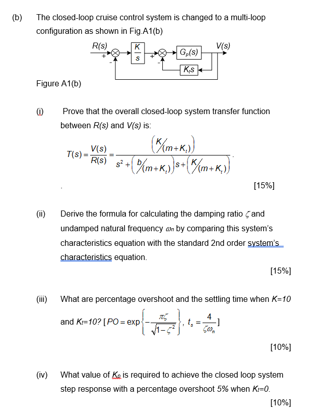 Solved A1. In a car's cruise control system, the car's | Chegg.com