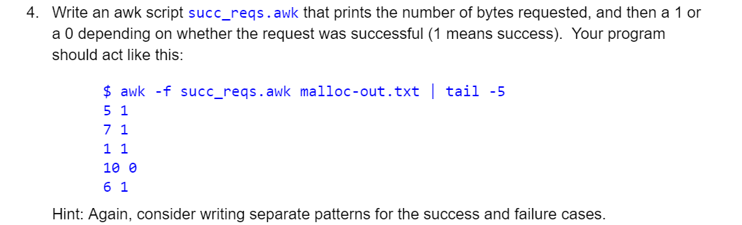Solved You don't need advanced features of AWK for these | Chegg.com