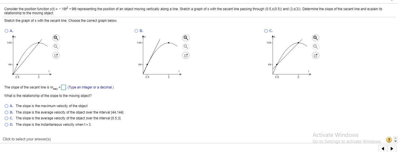 Solved Consider The Position Function S T 162 96t