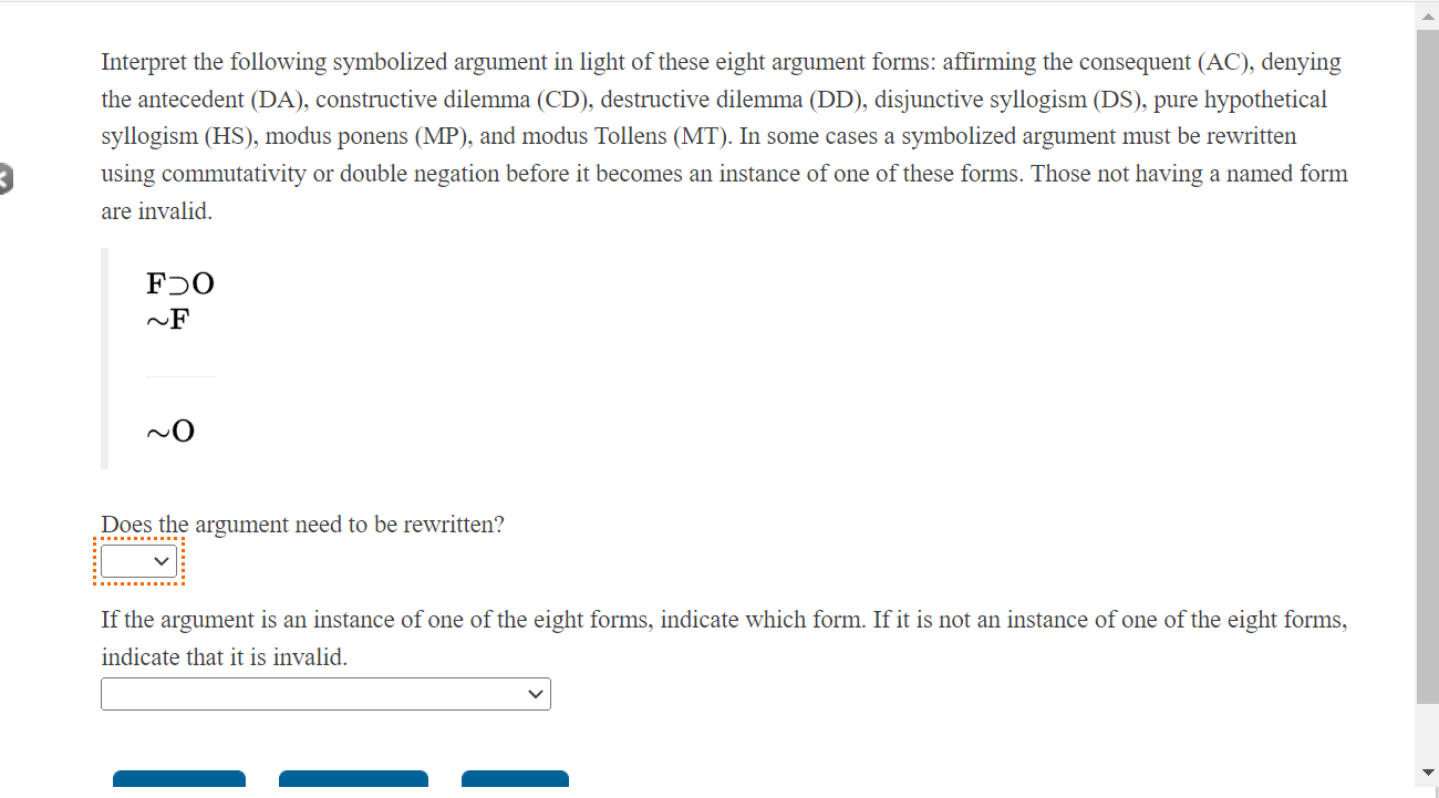 Solved Interpret the following symbolized argument in light | Chegg.com