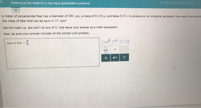 Solved Setting up the math for a two-step quantitative | Chegg.com