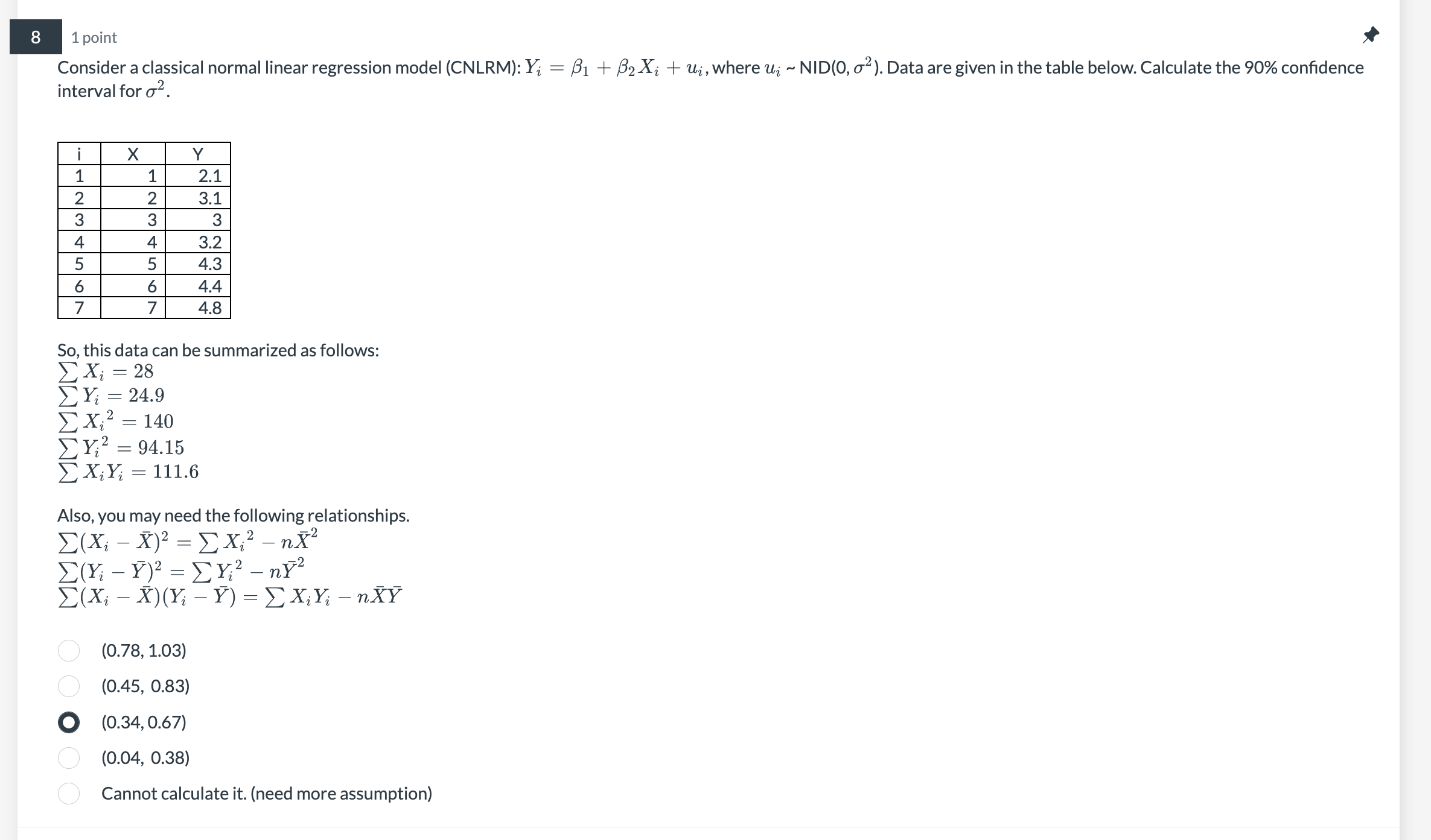1 point Consider a classical normal linear regression | Chegg.com