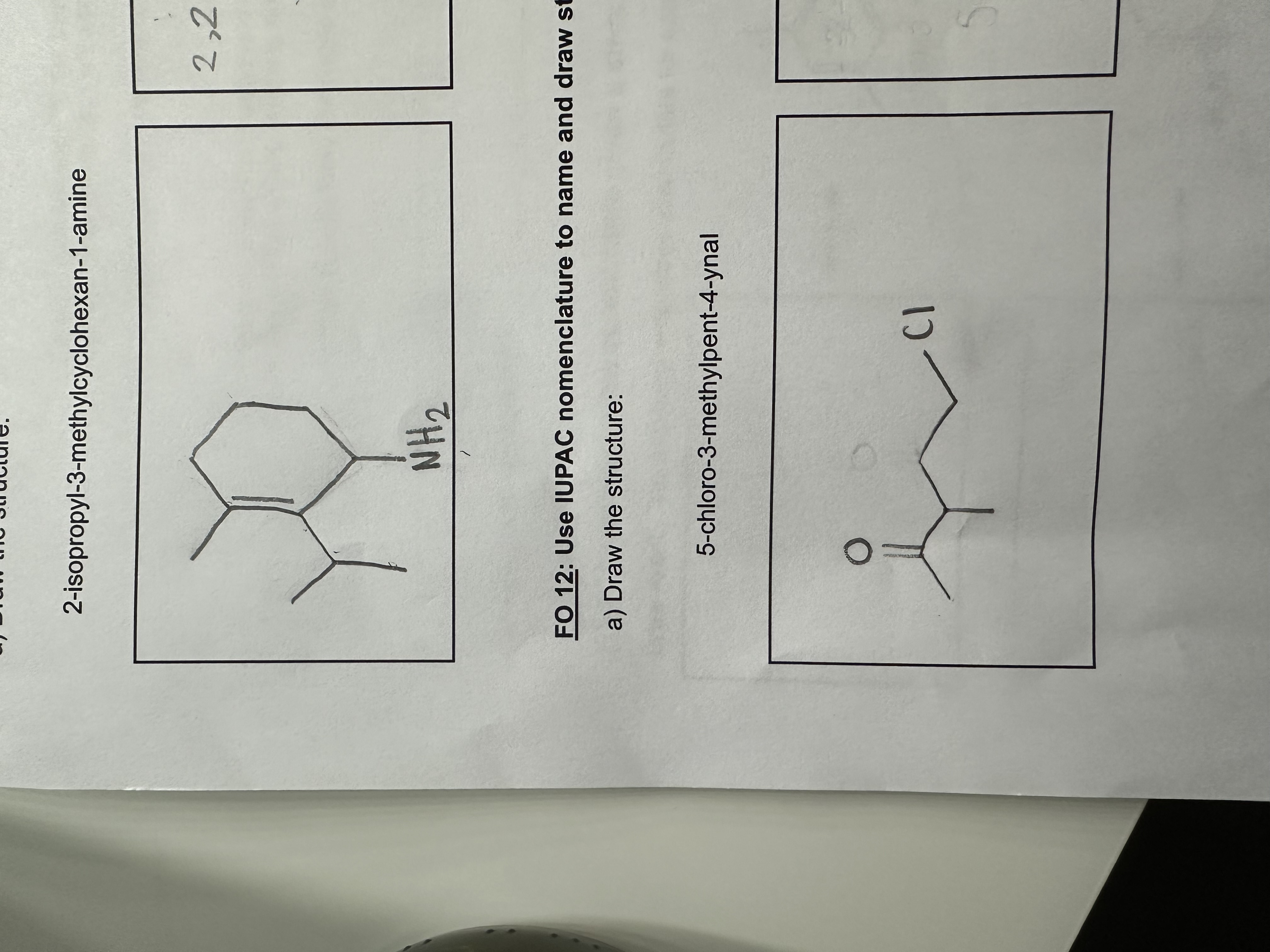 Solved 2-isopropyl-3-methylcyclohexan-1-amineFO 12: Use | Chegg.com