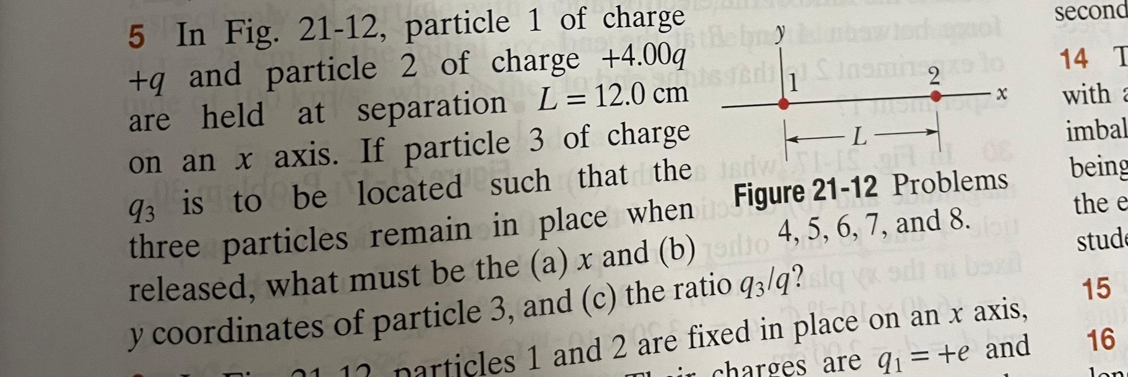 Solved Sinamin 2 1 1 x 5 In Fig. 21-12, particle 1 of charge | Chegg.com